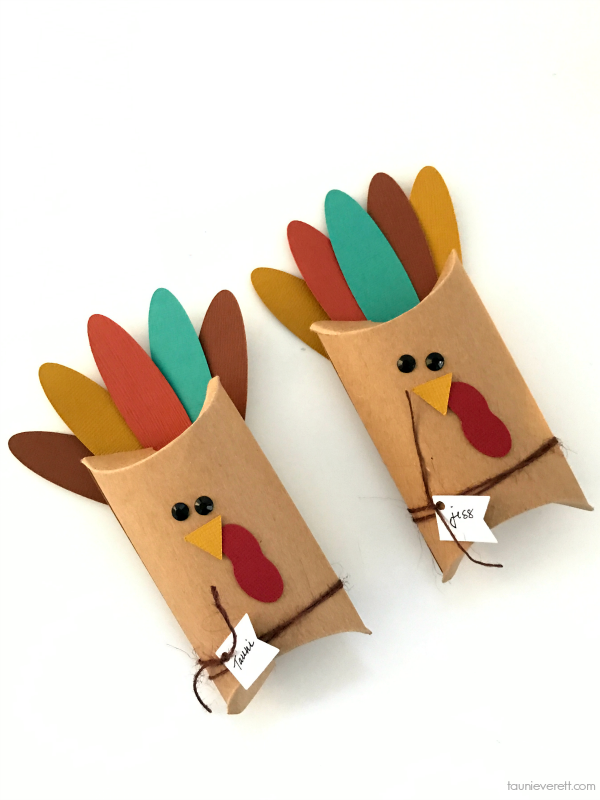 Thanksgiving Pillow Box Turkey Place Cards | Tauni Everett