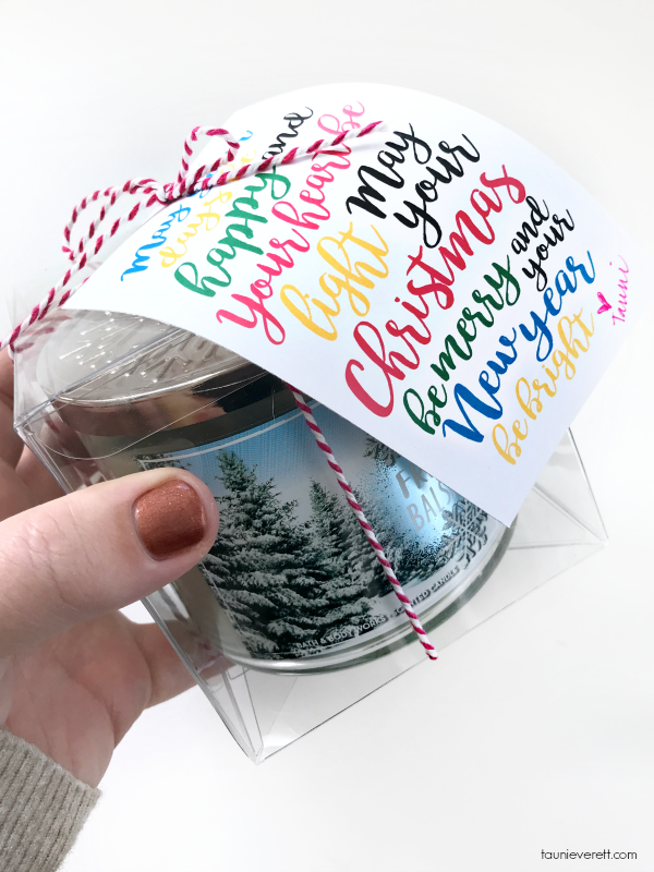 Print + Cut Christmas Candle Gift Tag | Tauni Everett
