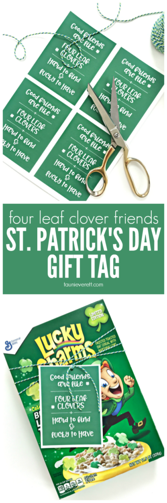 Print + Cut Four Leaf Clover Friends Gift Tag | Tauni Everett