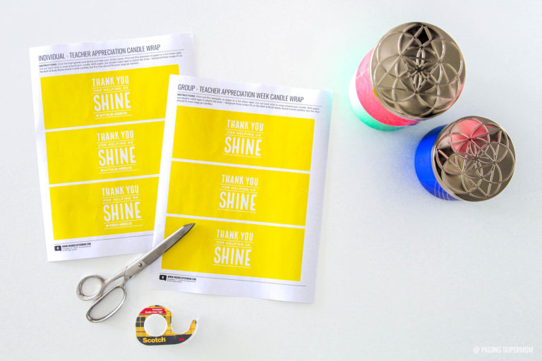 Teacher Gift Idea - Free Printable Candle Wrap Label for Teacher ...