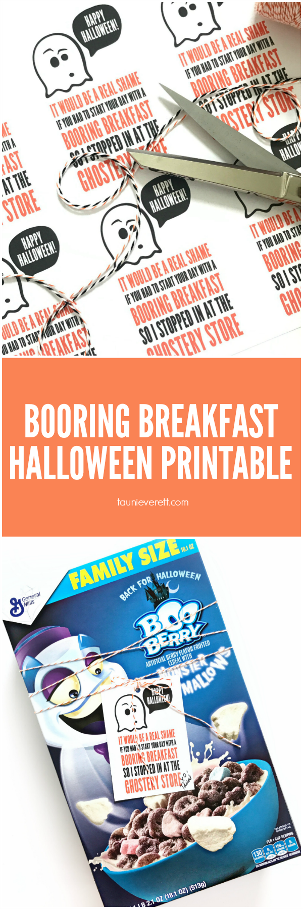 Booring Breakfast Halloween Printable | Tauni Everett