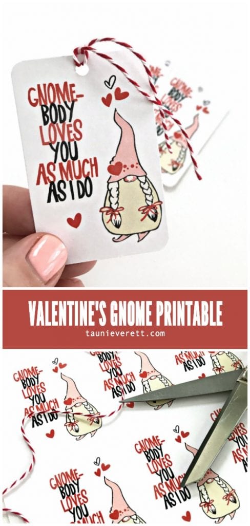 Valentine's Day Gnome Printable Gift Tag | Tauni Everett